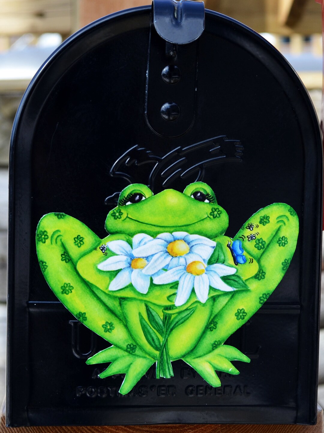 Mailbox Magnet Partial Cover, Frog Daisy Bouquet, Outdoor Summer Decor ...