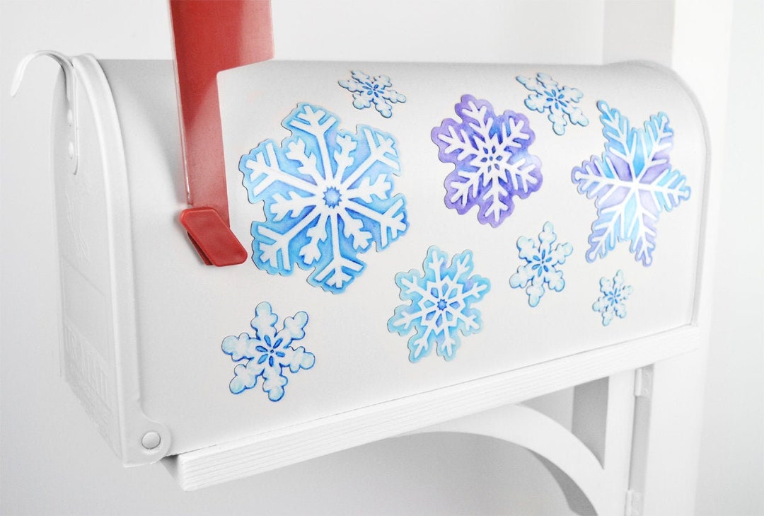Mailbox Magnet Partial Cover Snowflake Set of 9 Outdoor Winter Holiday ...