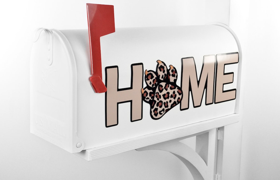 HOME Mailbox Magnet: Cat Paw With Leopard Print Personalizing Optional ...