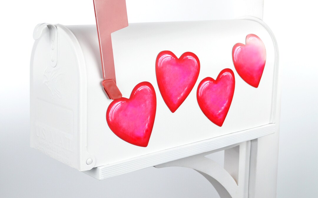 Mailbox Magnet Partial Cover Set of 4 Valentine's Day Hearts These Are ...