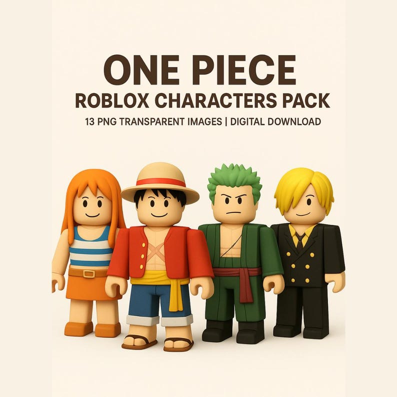 One Piece Roblox Characters PNG | Anime Gamer Clipart | Transparent ...