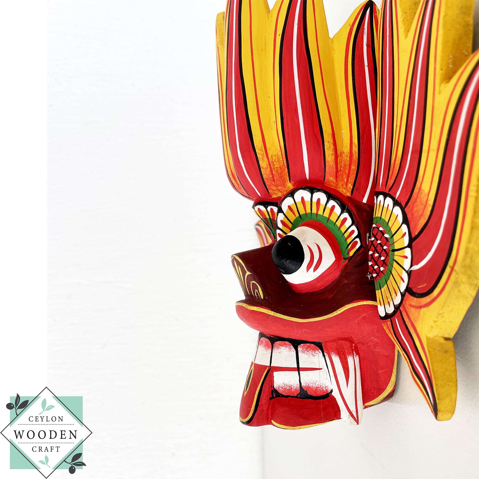 Hand-carved Red and Black Gini Raksha Mask – the Fire Demon of ...