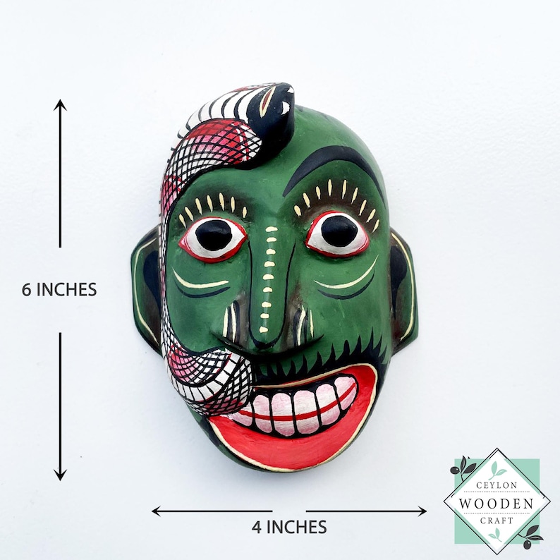 Hand-carved Wooden Bihiri Sanni Mask – Traditional Sri Lankan Healing ...