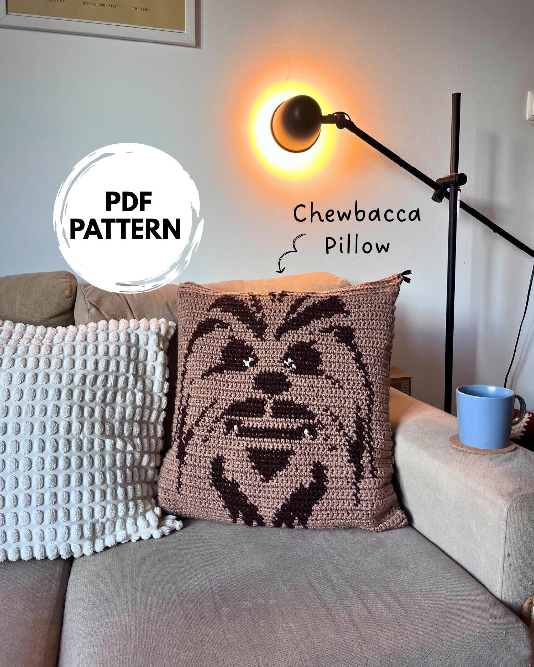 Chewbacca Crochet Pattern (PDF), Star Wars Inspired Pillow Pattern ...