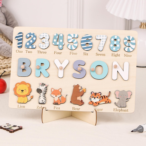 Animal Number Puzzle - Etsy
