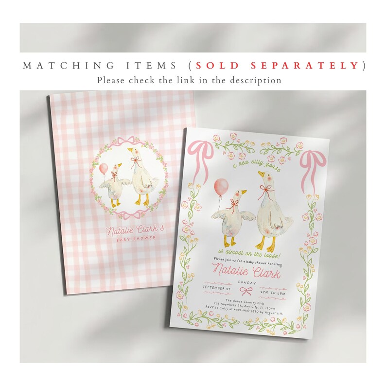 Silly Goose Baby Shower Welcome Sign Template: Whimsical Floral Pink ...