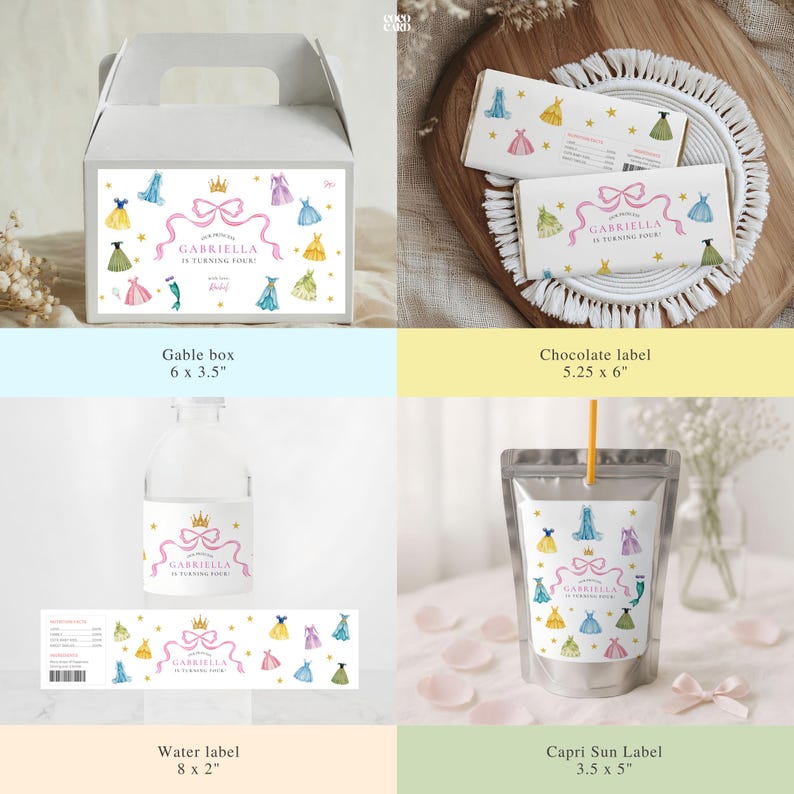 Princess Birthday Dress up Party Invitation Bundle Template: Royal ...