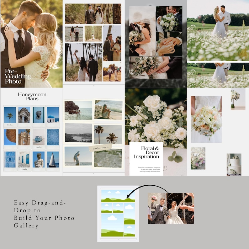 Minimalist Wedding Magazine Template: Photo Album, Canva Editable ...