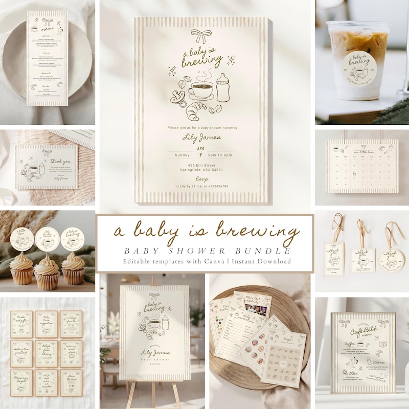 Coffee Theme Baby Invites - Etsy