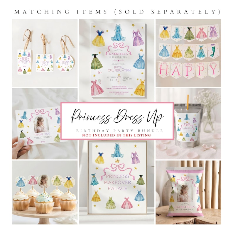 Princess Birthday Dress up Party Invitation Template: Once Upon a Time ...