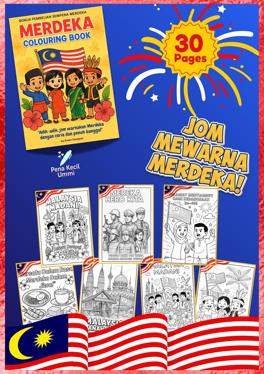 Merdeka Colouring Book - Etsy