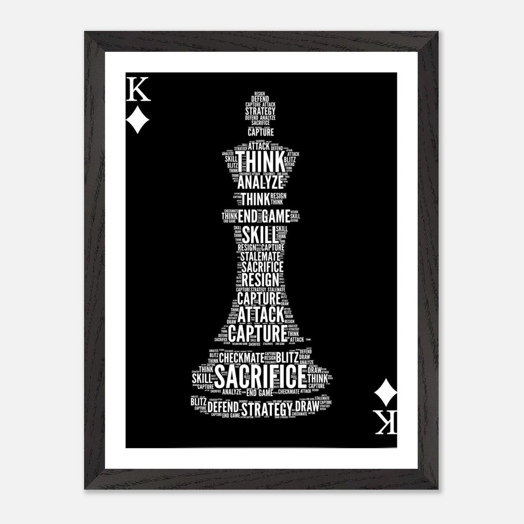 Chess Piece Motivation Premium Wooden Framed Poster With Premium Matte ...