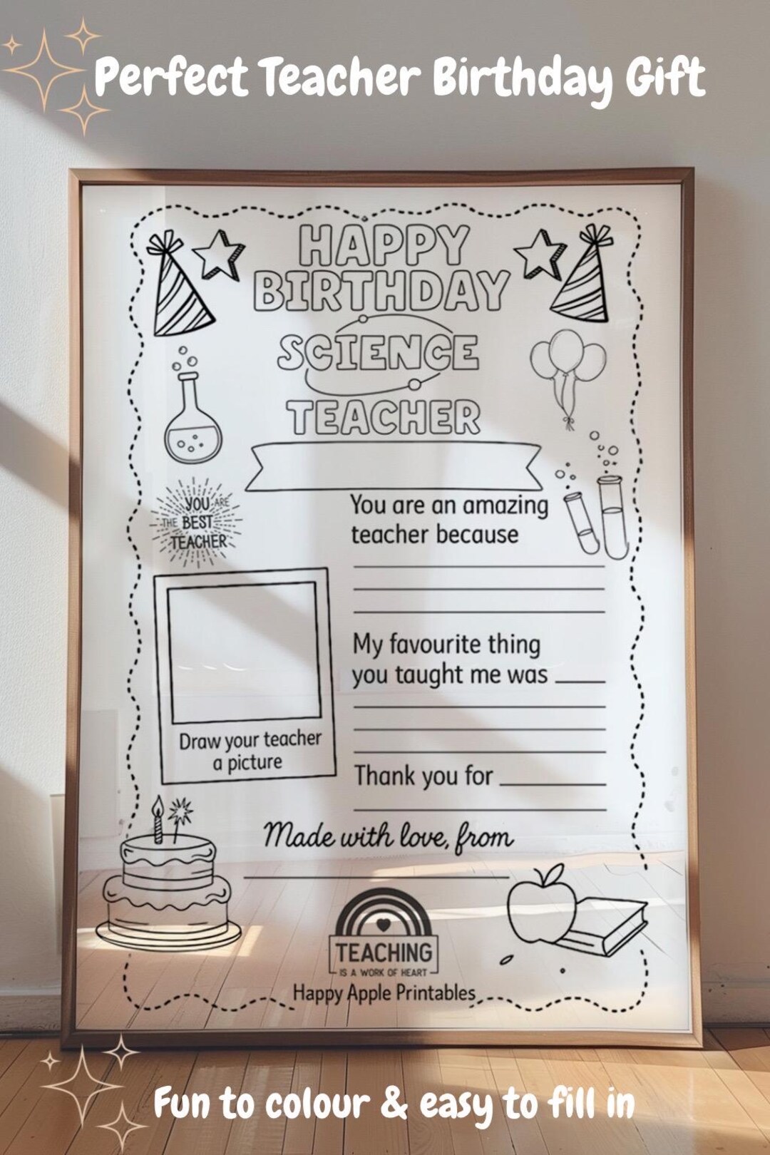Printable Happy Birthday Science Teacher Page | STEM Teacher Birthday ...