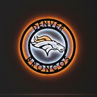 Denver Broncos Metal Art on Wood: Rustic Football Wall Decor - Etsy