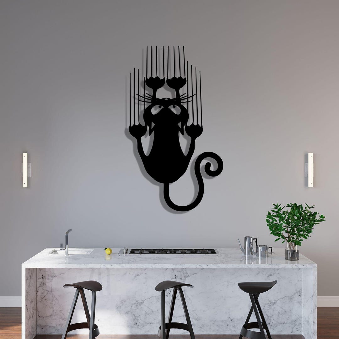 Wild Cat Metal Wall Art: Modern Tomcat Home Decor, Home Wall Decor ...