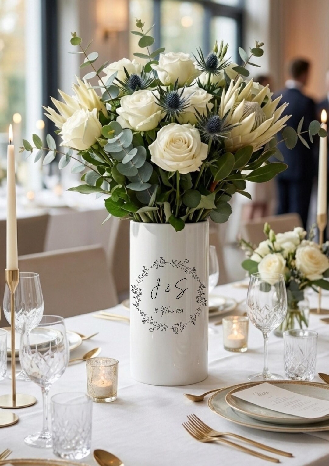 Personalized Wedding Vase With Names, Date & Saying | Wedding, Ceremony ...