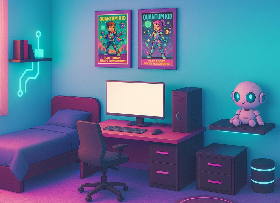 Quantum Kid Posters – Generation Alpha Futuristic Art Prints (boy ...