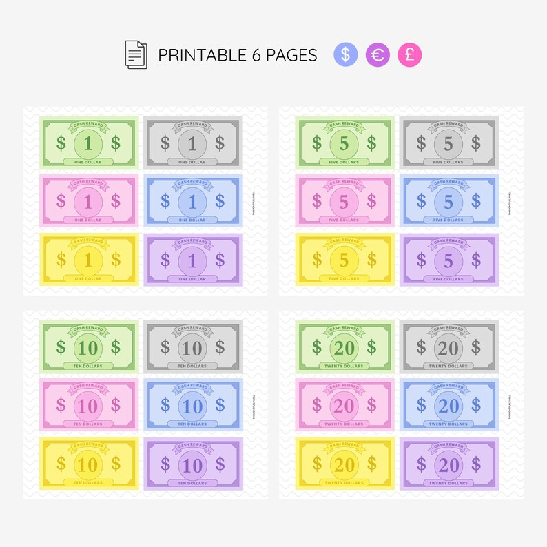 Editable Kids Reward Bucks : Classroom, Behavior, Mom Bucks & Play ...