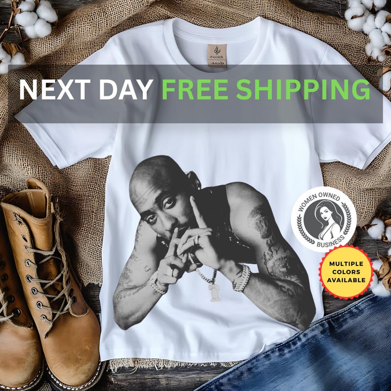 Tupac Shakur Inspired Hip Hop Tribute Tee Streetwear Rap Legend Graphic ...