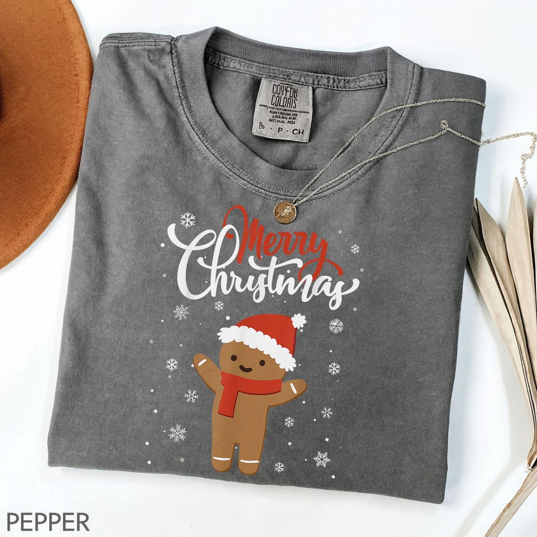 Merry Christmas Gingerbread T-shirt Gingerbread Cookie Holiday Tee Cute ...