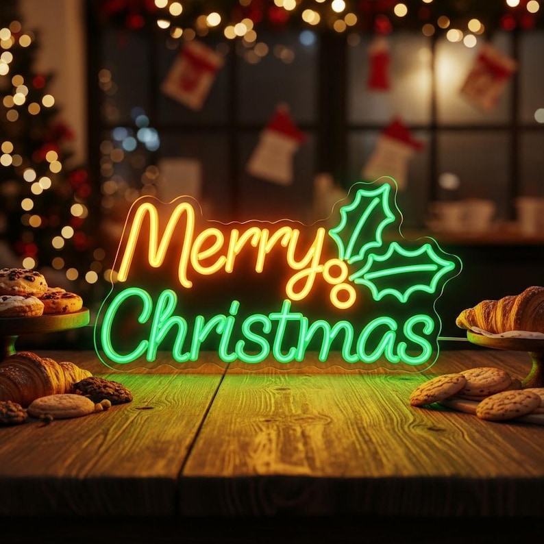 Merry Christmas Custom Sign,christmas Neon Sign,party Decor Sign,custom ...