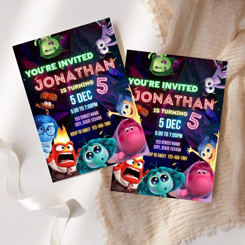 Inside Out Birthday Invitation | Pixar Theme, Editable (digital ...