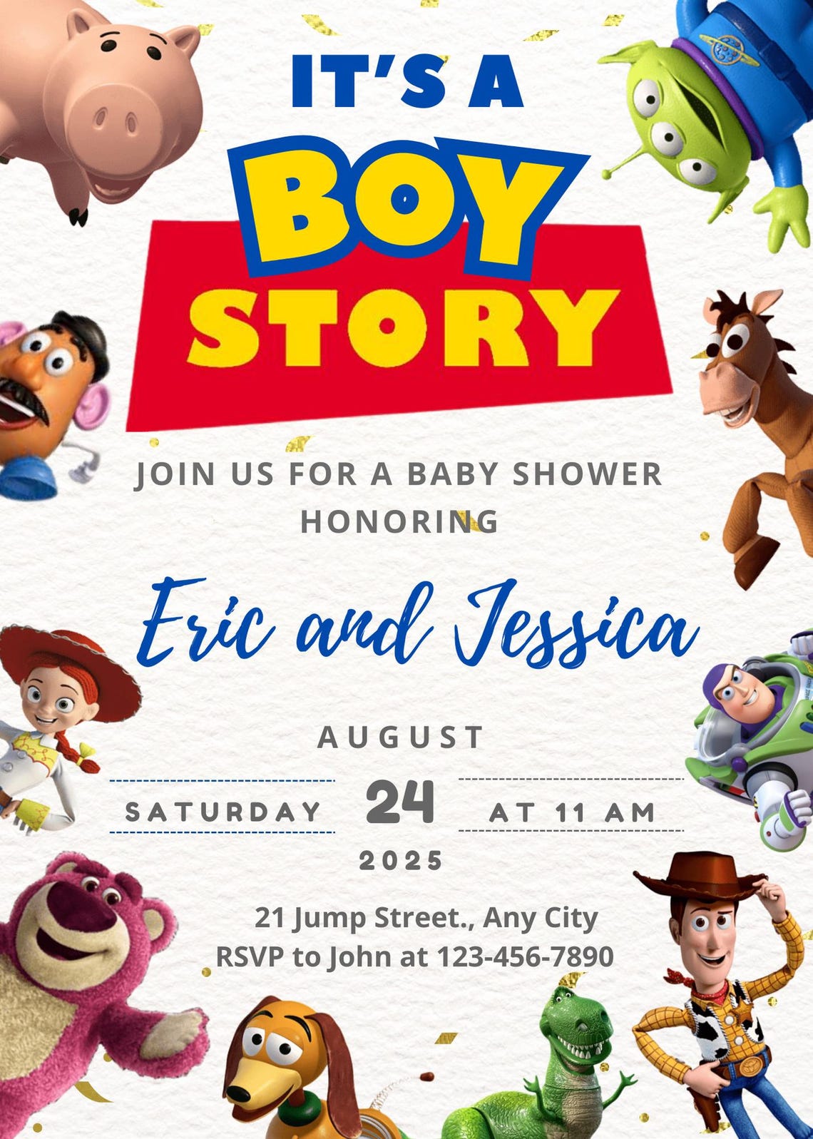Toy Story Baby Shower Invitation. Baby Shower Invite. Boy Baby Shower ...
