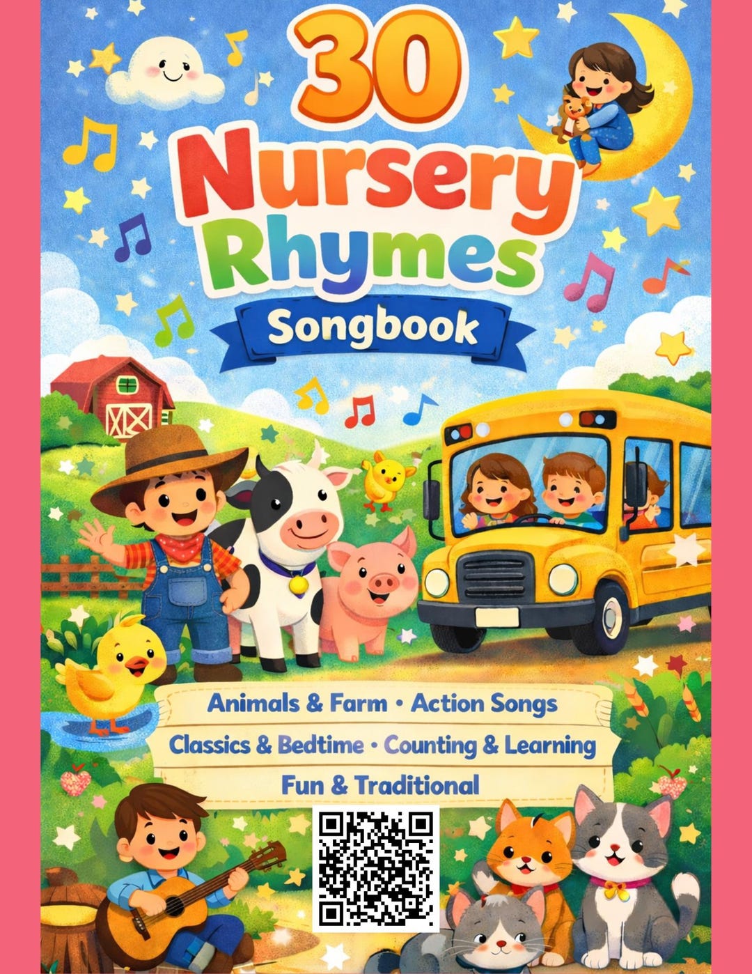 30 Nursery Rhymes Songbook With QR Codes | Kids Songs Printable ...