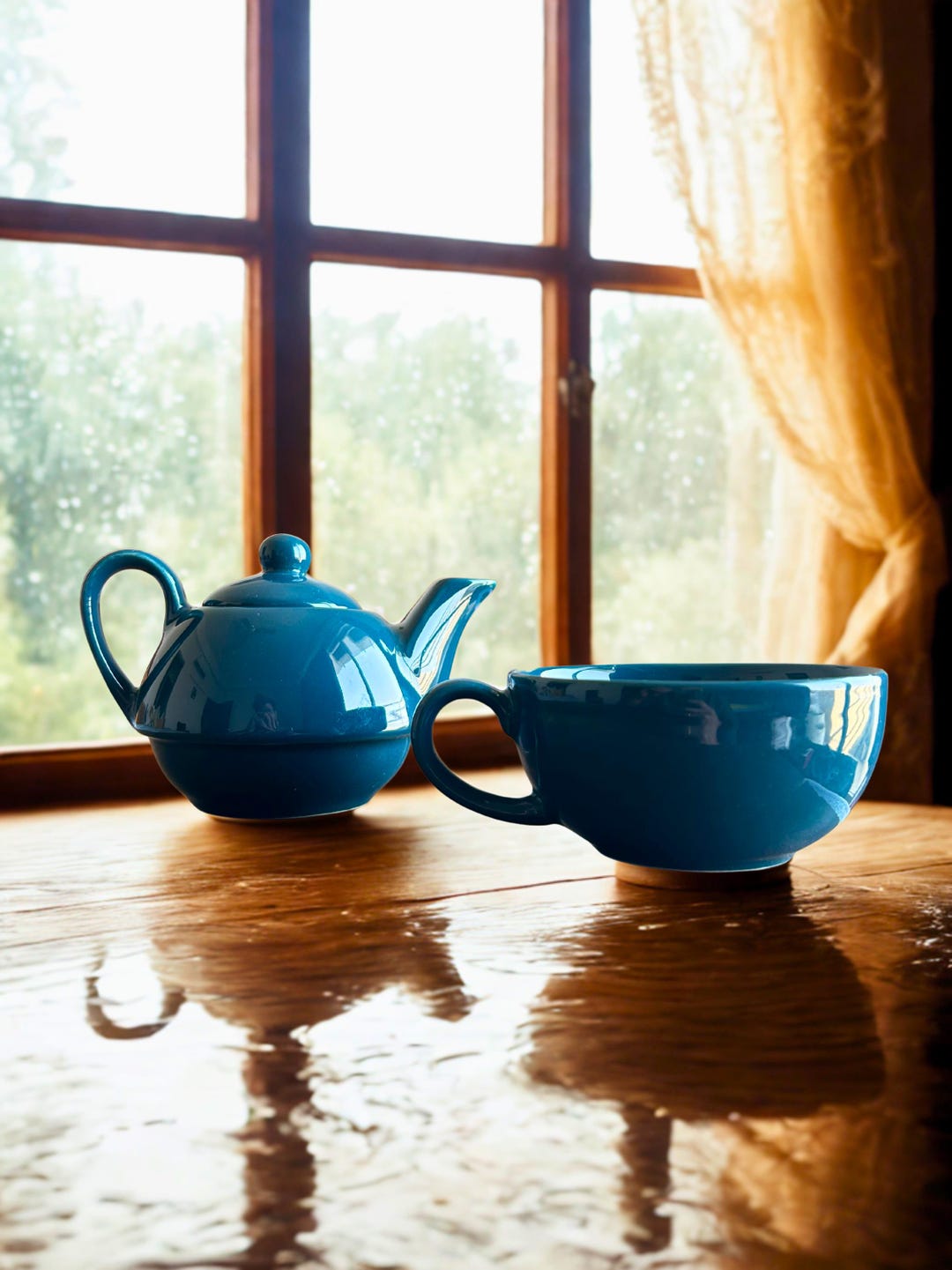 Ocean Blue Tea-for-one Set – Handcrafted Ceramic Teapot & Cup Duo - Etsy