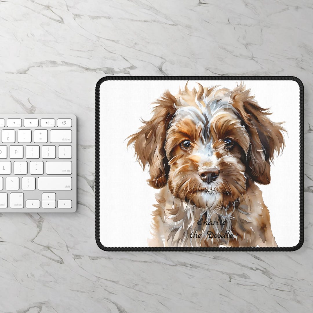Aussie Doodle Puppy Mouse Pad | Watercolor Dog Illustration ...