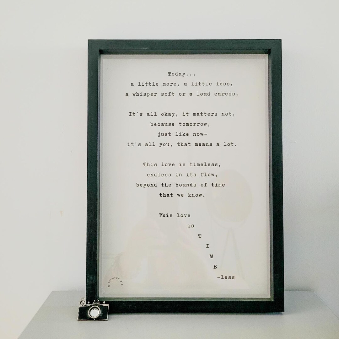 Timeless- a Love Poem. Digital Download. This Poetic Artwork Captures ...