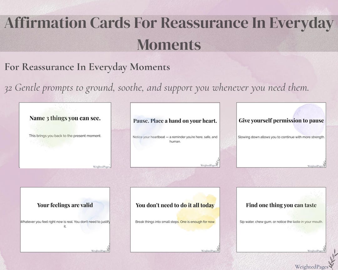 32 Printable Affirmation Cards for Calm & Reassurance | Neurodivergent ...