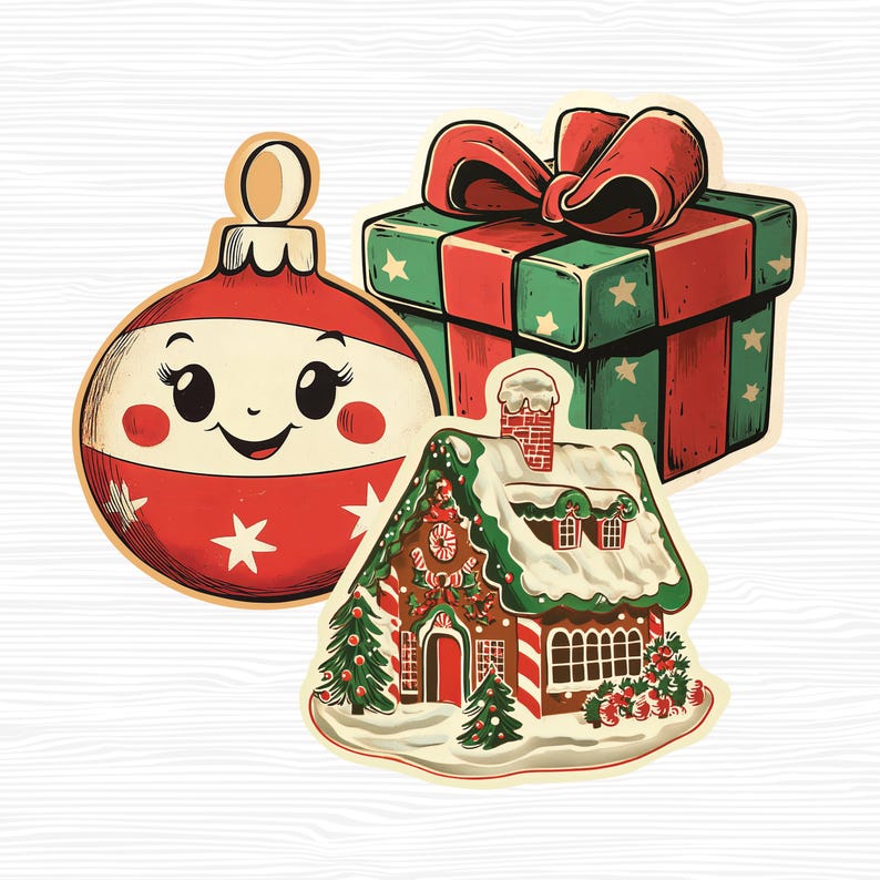 Retro Christmas Yard Sign Set - Vintage Style Outdoor Holiday ...