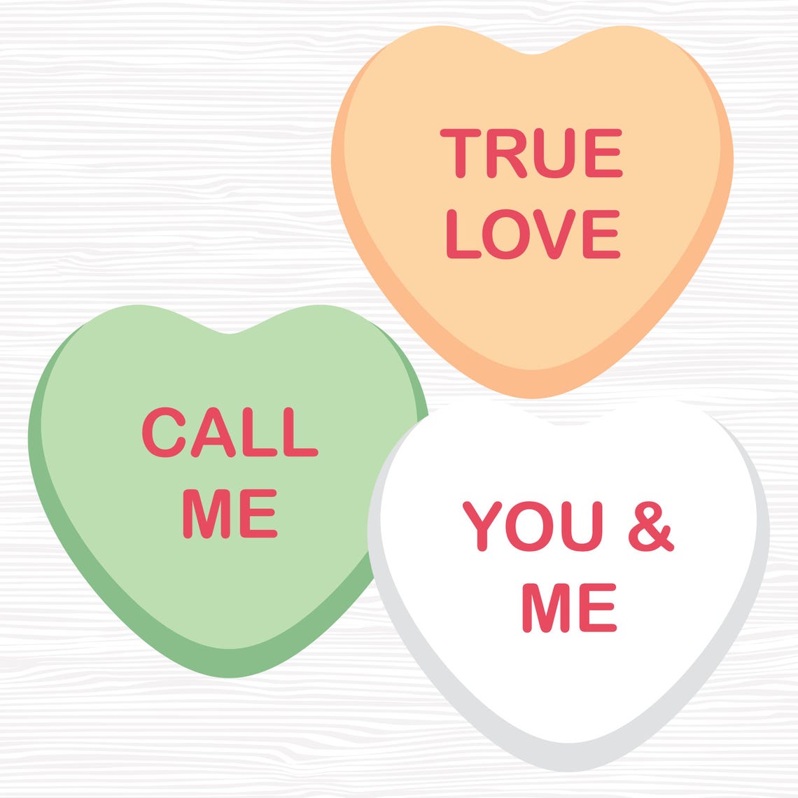 Conversation Hearts Window Decoration Set – Removable Vinyl Decals for ...