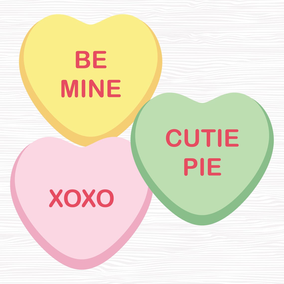 Conversation Hearts Window Decoration Set – Removable Vinyl Decals for ...