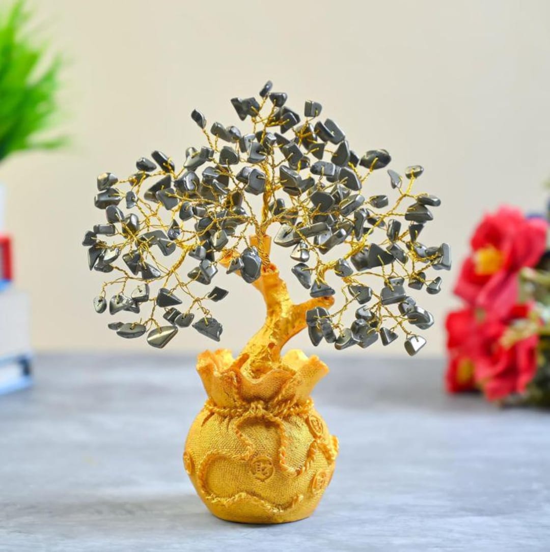 Feng Shui Pyrite Crystal Money Tree: Wealth & Prosperity Decor - Etsy