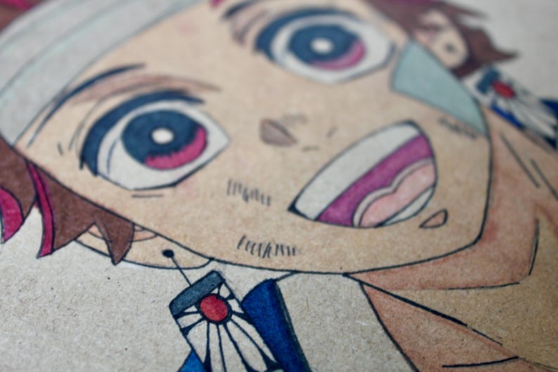 Handmade Wooden Cardboard Wall Art Depicting Tanjiro Kamado - Etsy