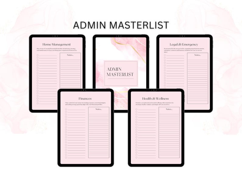 Life Admin Checklist: Editable Canva Template (digital Download ...