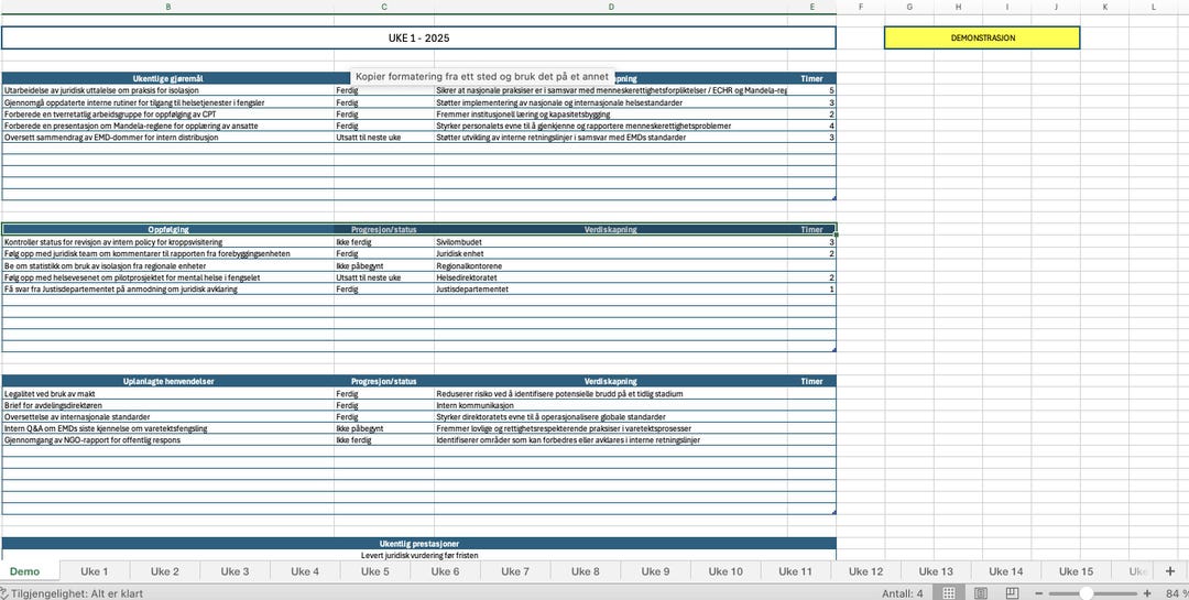 Digital 2025 Task Tracker for Students and Professionals (norsk) - Etsy