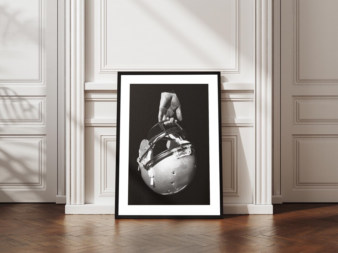 American Football Helmet Poster – Black and White Sports Photography ...