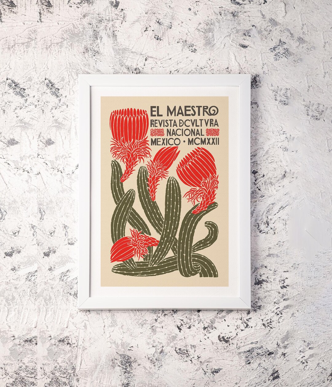 El Maestro Magazine Framed Poster | Vintage Spanish Style Wall Art ...