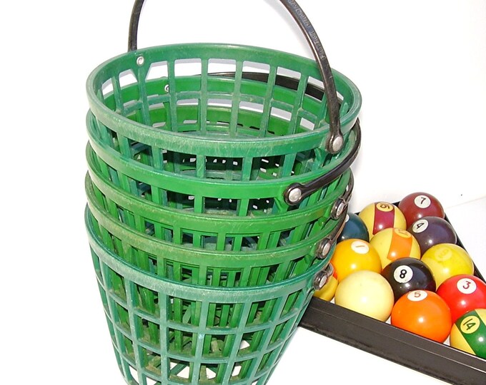 Vintage Golfing Range Buckets Golf Ball Baskets Green Plastic Patent ...