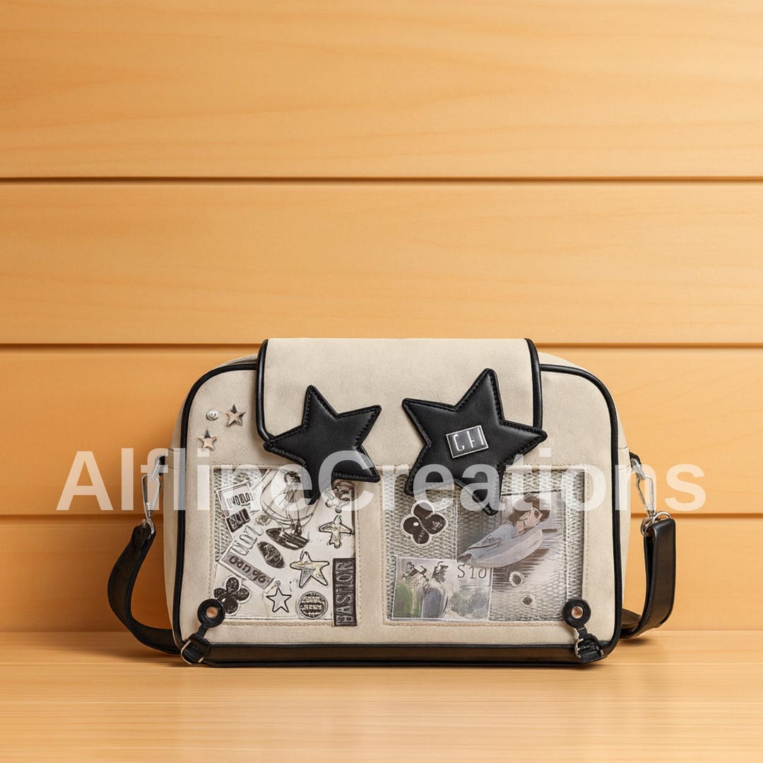Star Shaped Ita Bag With Clear Window Pocket – Transparent Crossbody ...
