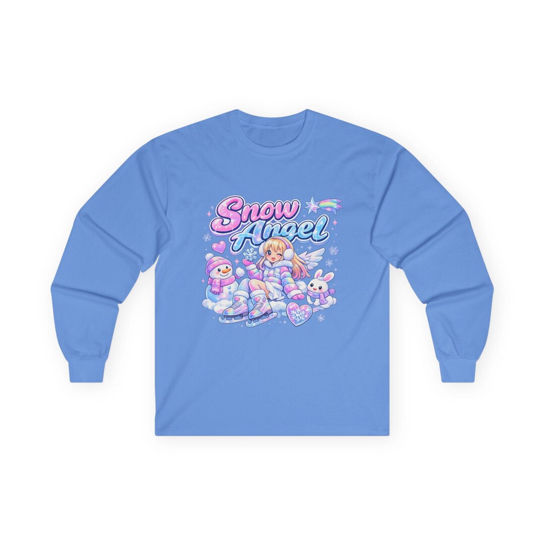 Snow Angel Y2K Long Sleeve Shirt Pastel Holographic Winter Aesthetic ...