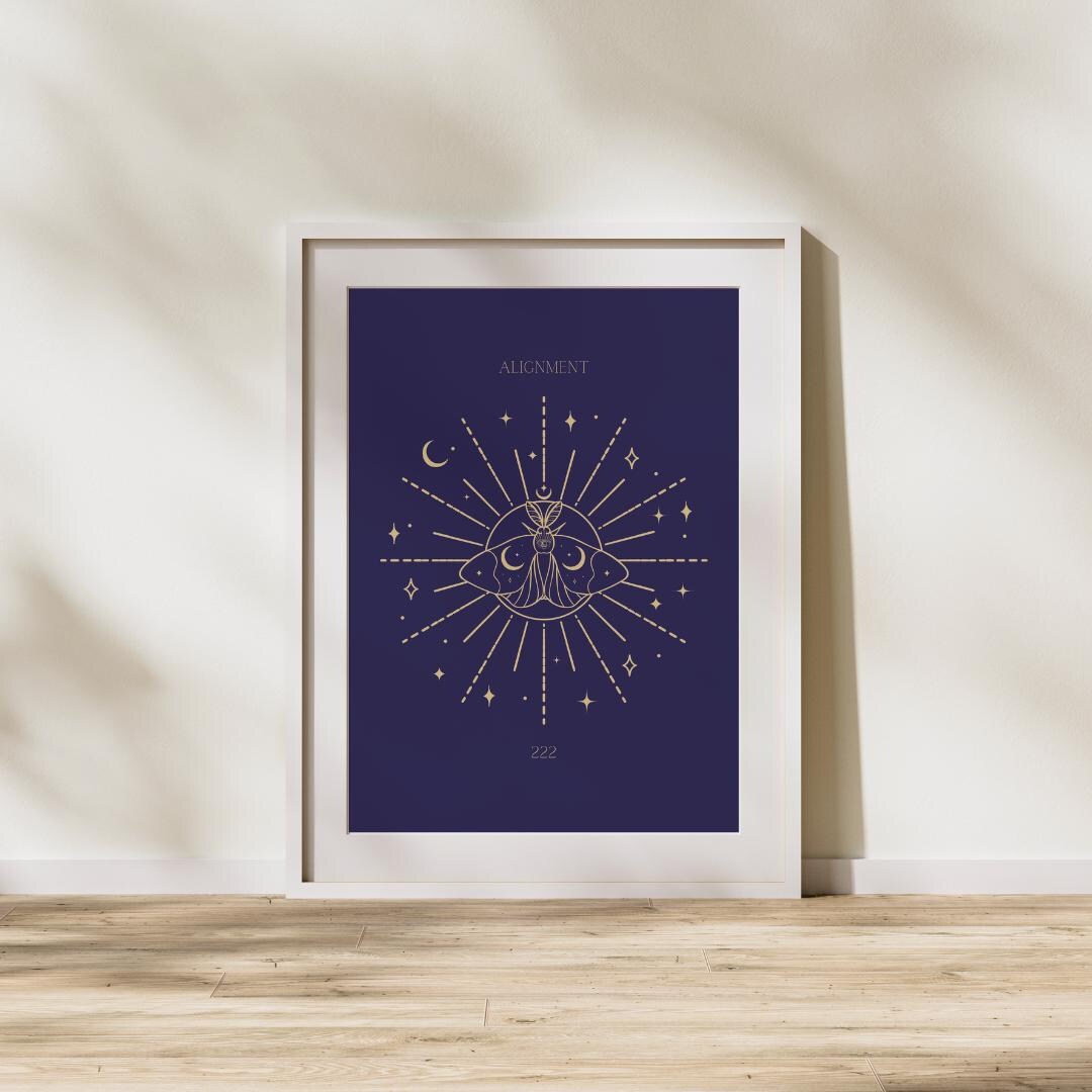 Spiritual Angel Numbers Poster: Minimalist Divine Wall Art - Etsy