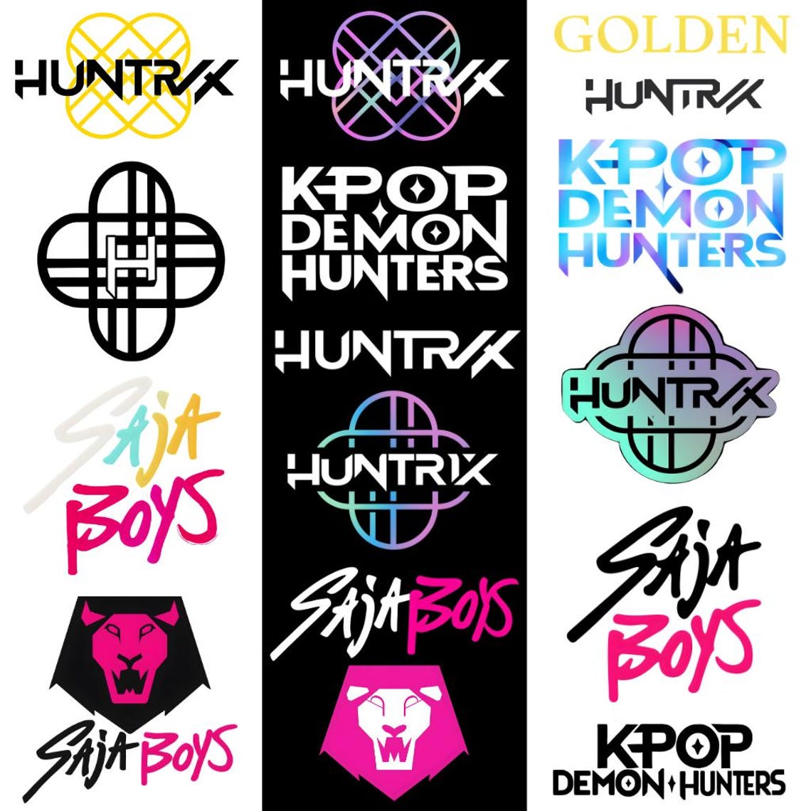 KPOP Demon Hunters Logos, Saja Boys and Huntrix SVG PNG Bundle, Demon ...