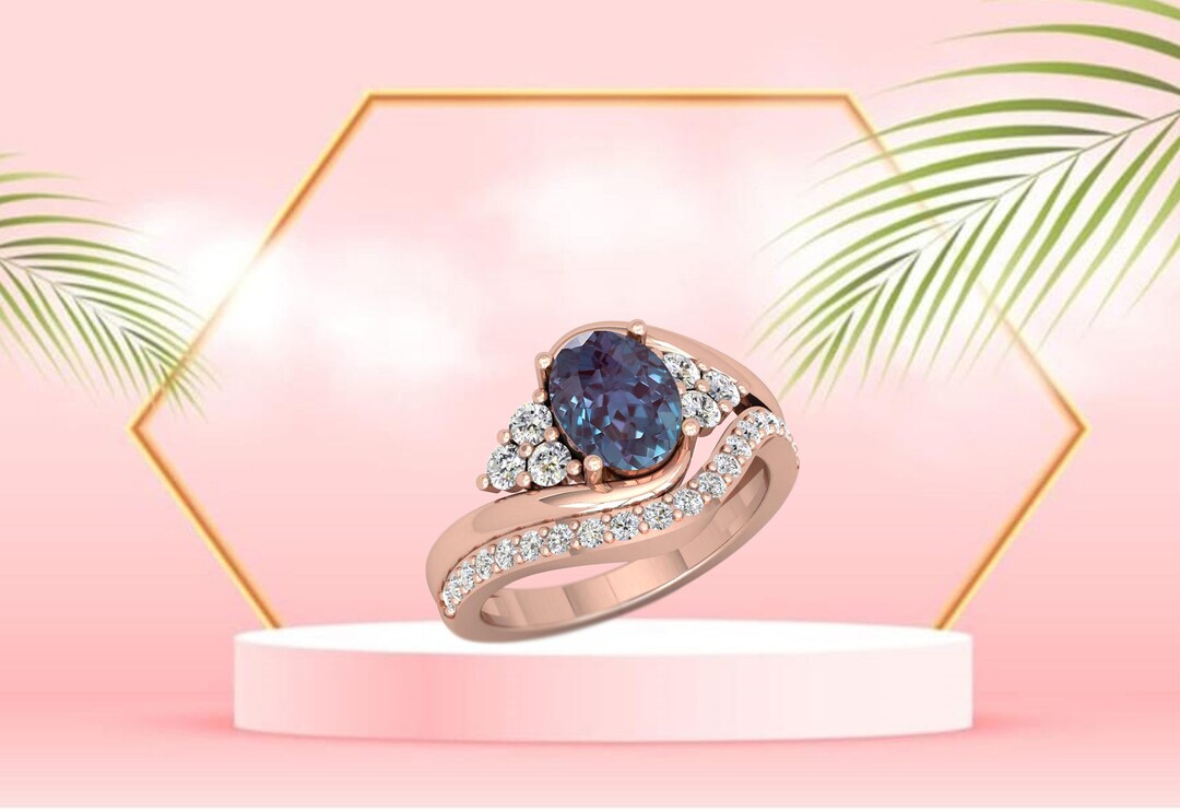 A Bold, Beautiful Alexandrite With a Halo of Accent Stones for a ...