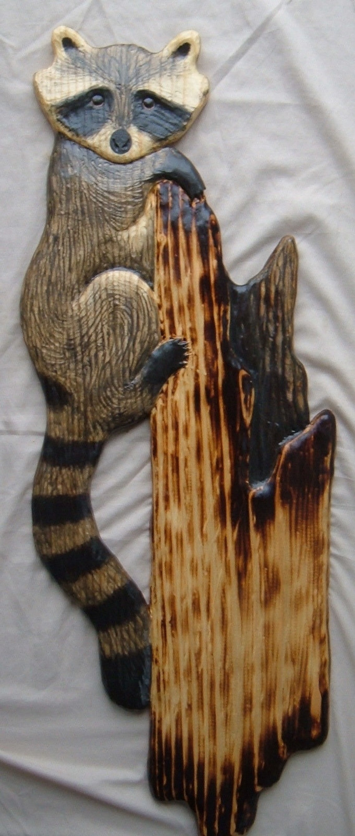 Wood Carving Raccoon Chainsaw Carving Log Cabin Decor Chainsaw | Etsy