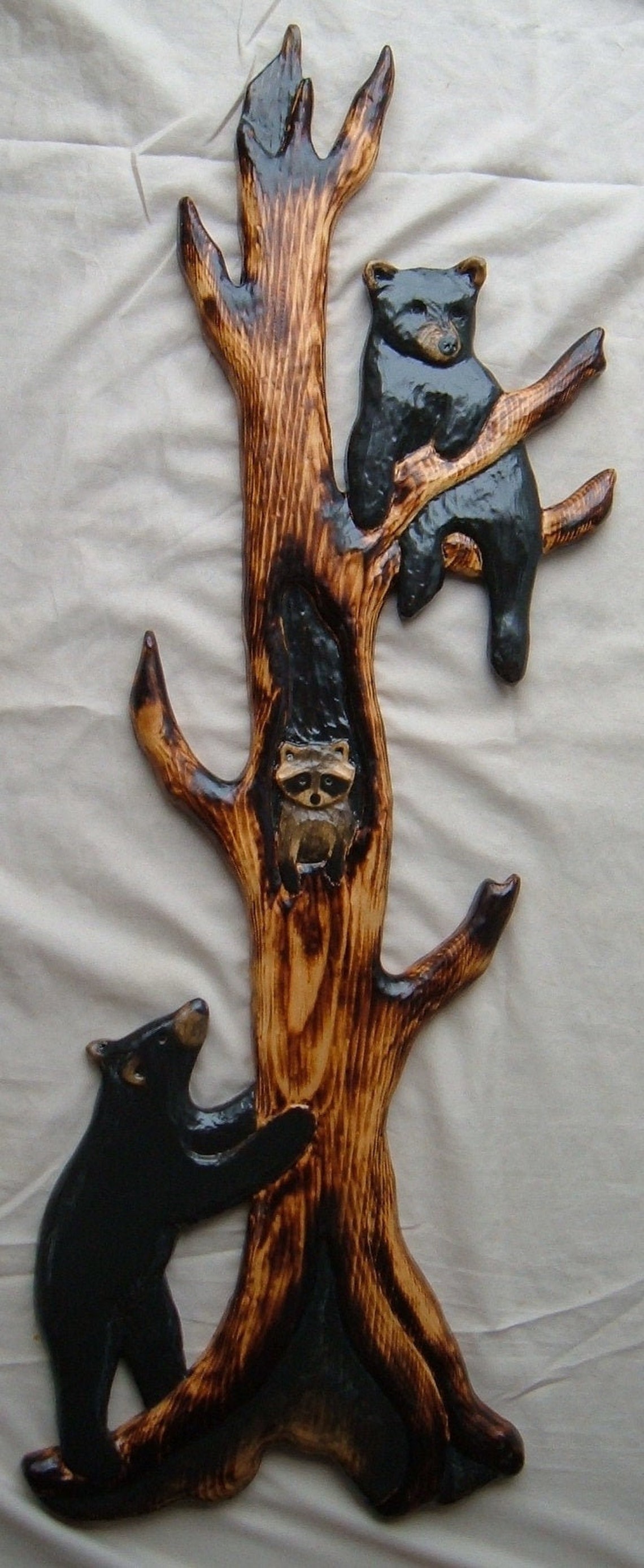 Bear Decor Wood Carving Chainsaw Carving Wall Art Log Cabin Decor Bear ...