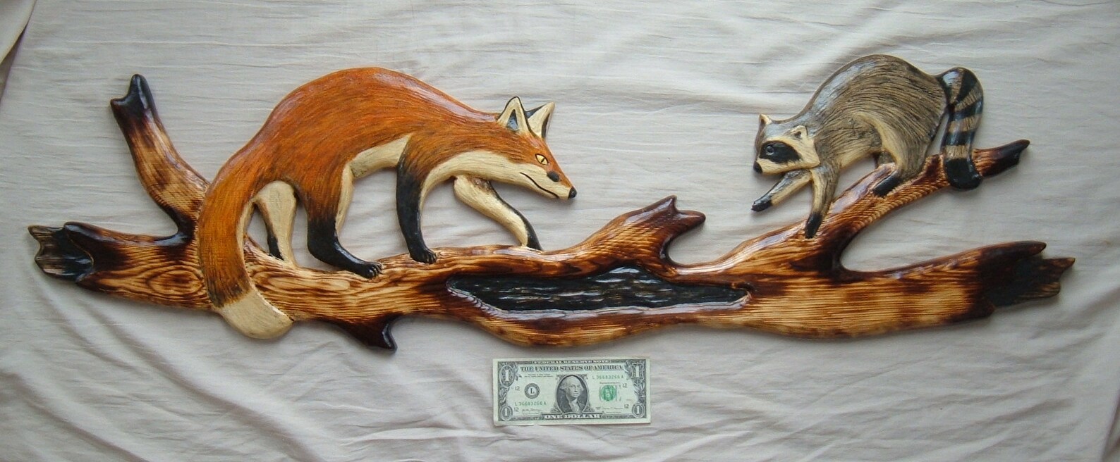 Red Fox, Wood Carving ,chainsaw Carving, Log Cabin Decor, Wall Art ...